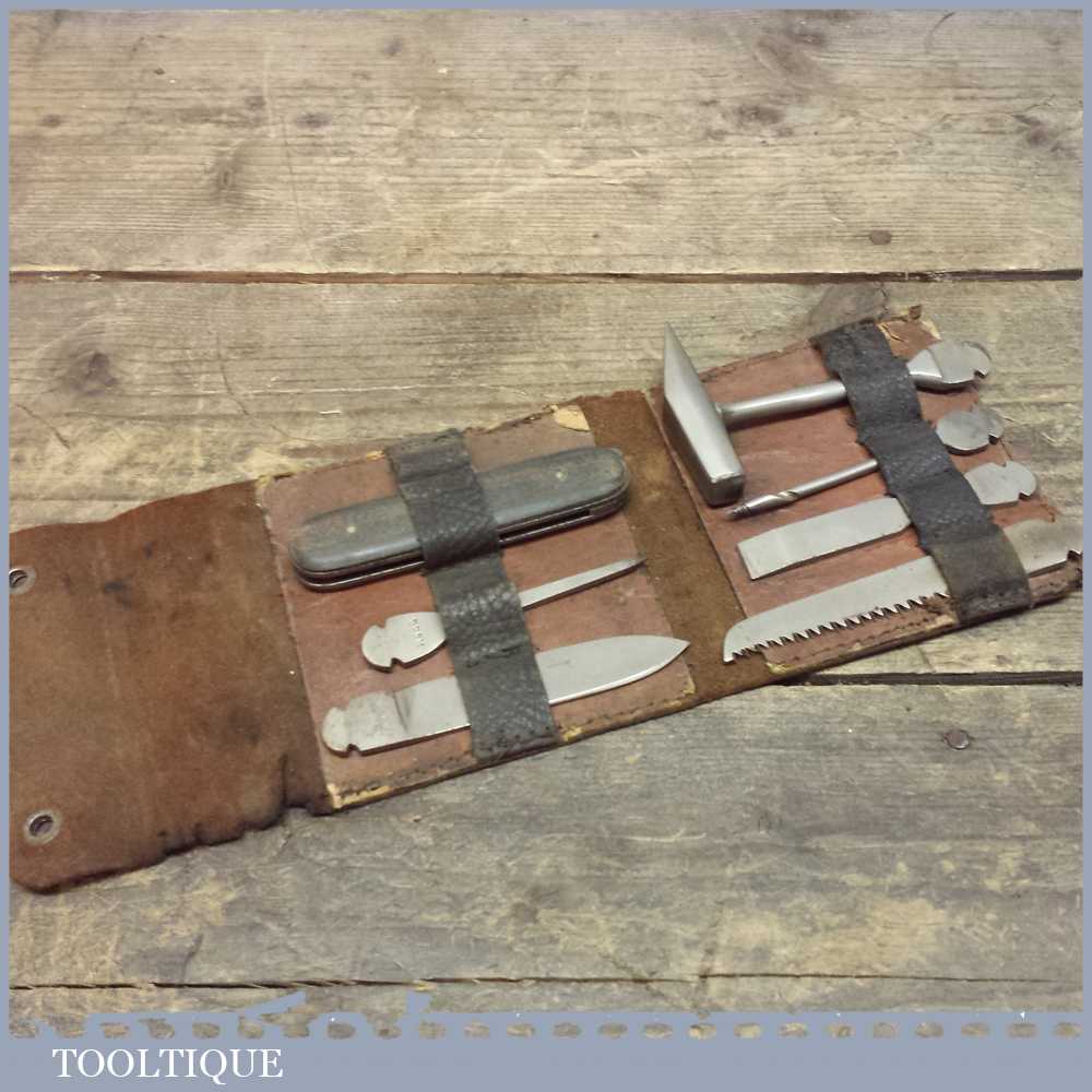 Vintage Multi Tool Set In Leather Wallet DRGM – H Boker of Germany ...