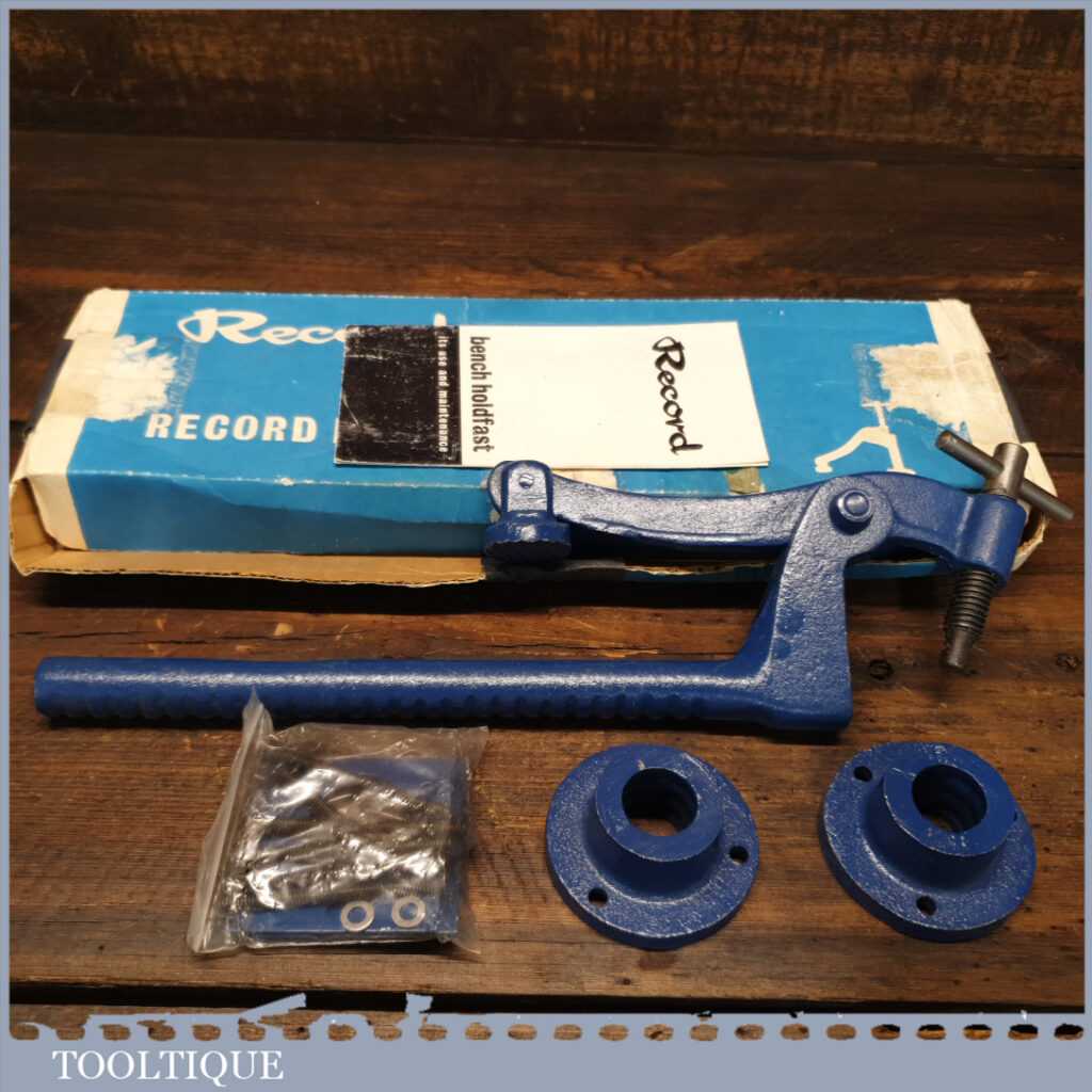 Vintage Boxed Record No: 145 Bench Holdfast Clamp Complete With Locking ...