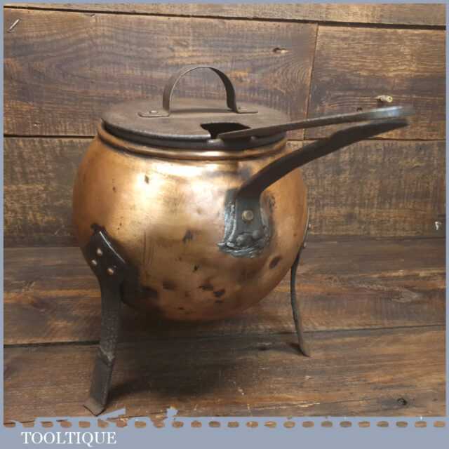 Delightful Antique Brass & Steel Glue Pot Probably French – Decorative ...