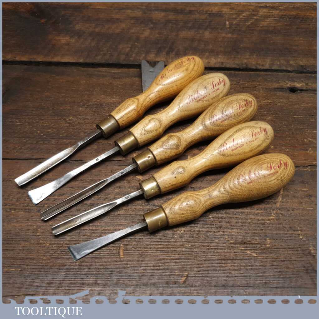 Vintage Set Of 5 No: Robert Sorby Wood Carving Chisels – Fully ...