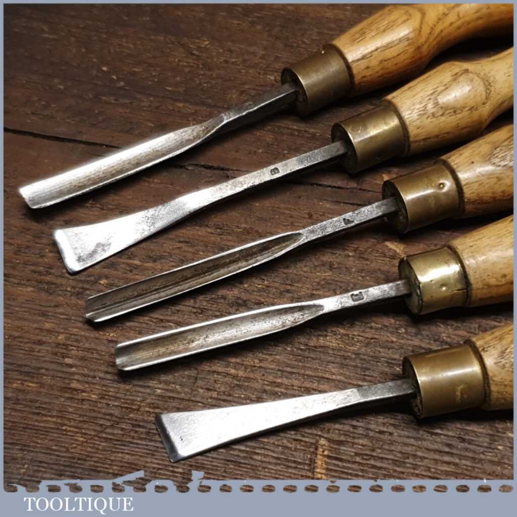 Vintage Set Of 5 No: Robert Sorby Wood Carving Chisels – Fully ...