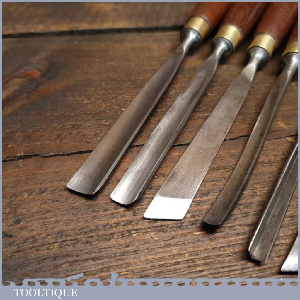 Vintage Set 9 Marples Wood Carving Chisels Mahogany Handles – Fully ...
