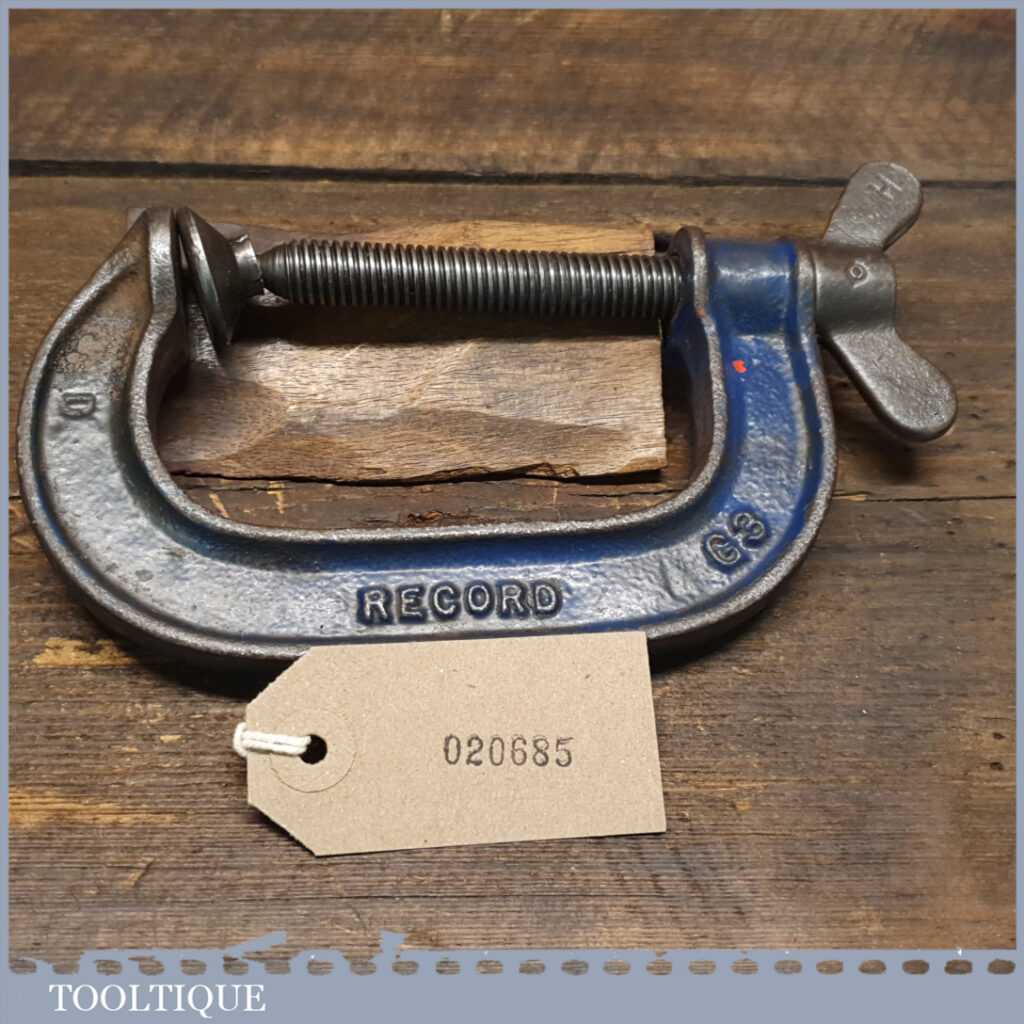 Vintage 3” Record Woodworking G Clamp – Good Condition Ready To Use ...