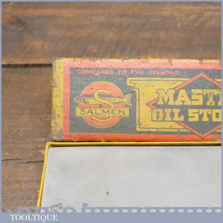 Vintage Boxed Salmen Master Semi Fine Oil Stone – Lapped Flat | Tooltique