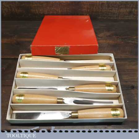 Boxed Set 6 No: Ashley Iles Wood Carving Chisels – Little Used ...