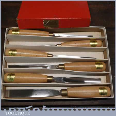 Boxed Set 6 No: Ashley Iles Wood Carving Chisels – Little Used ...