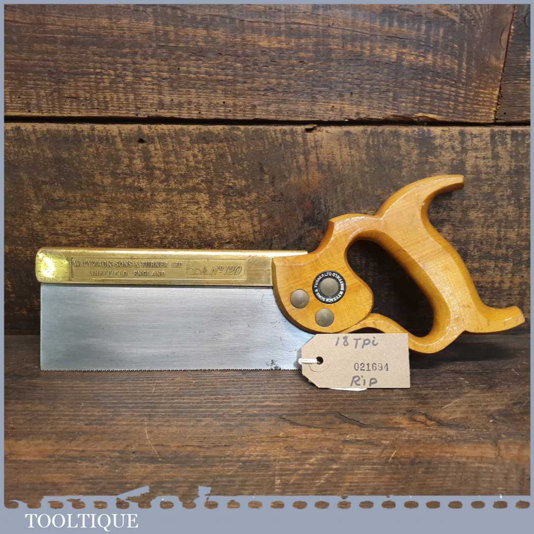 Vintage W. Tyzack Sons & Turner 8” Brass Back Dovetail Saw – Fully ...
