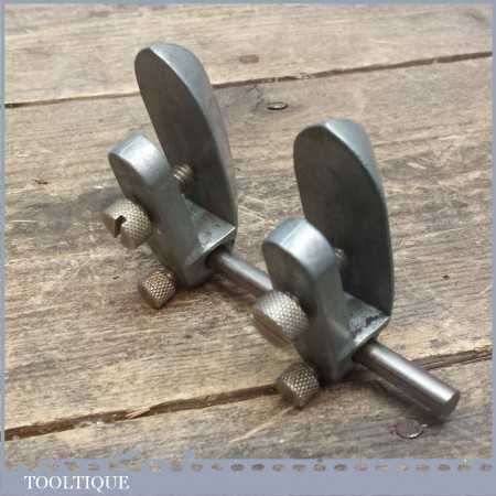 Scarce Pair of Drawknife Chamfer Guides Made In The USA | Tooltique