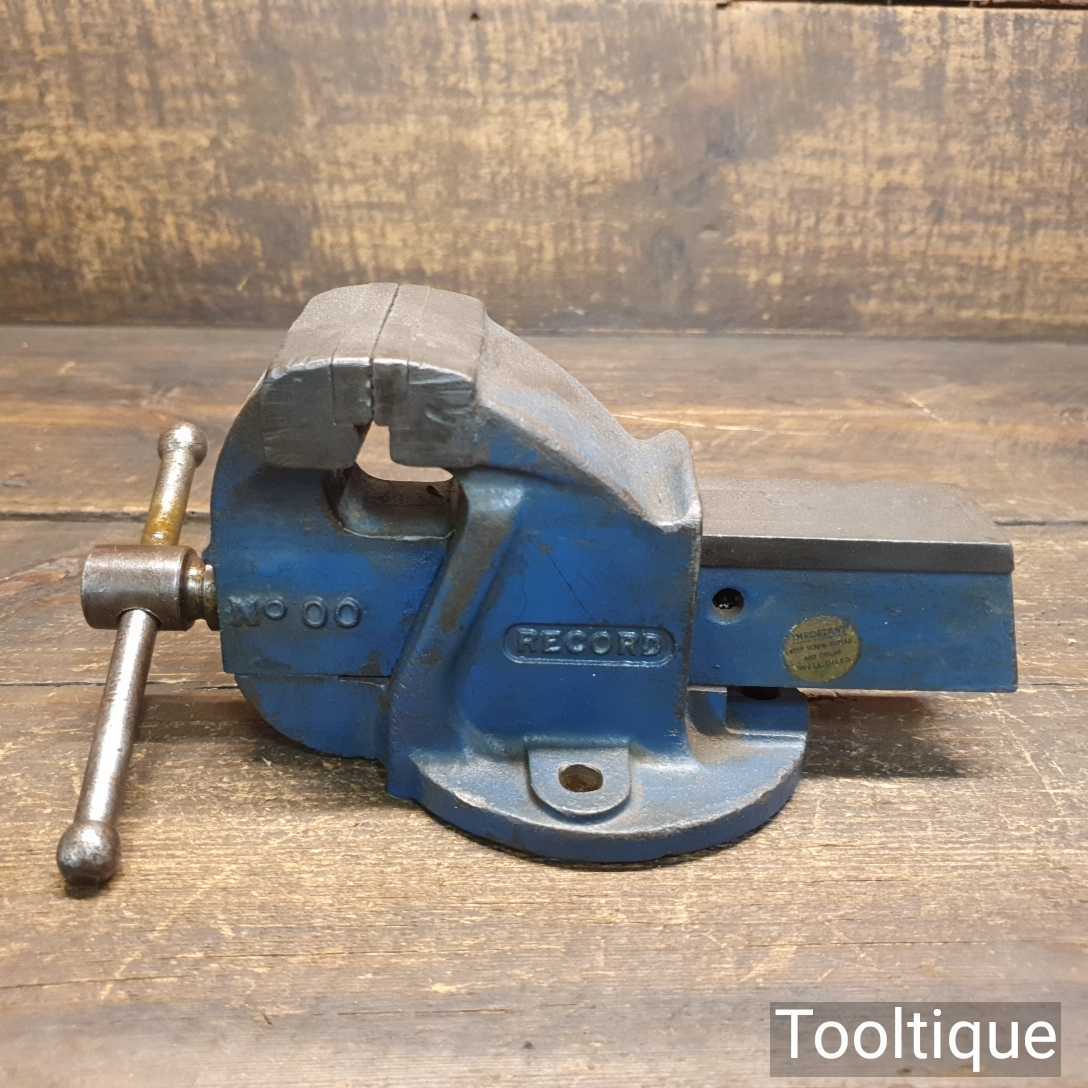 Vintage Record No: 00 Engineer’s Cast Steel Bench Vice 2 ½” Jaws – Good ...
