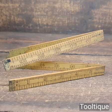 Vintage John Rabone No: 1377 Boxwood & Brass 24” Folding Ruler – Good ...