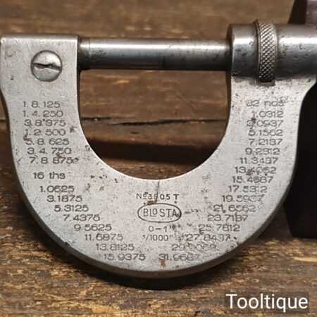 Vintage Blosta 0”-1” Imperial Micrometer No: 3505 – Good Condition ...