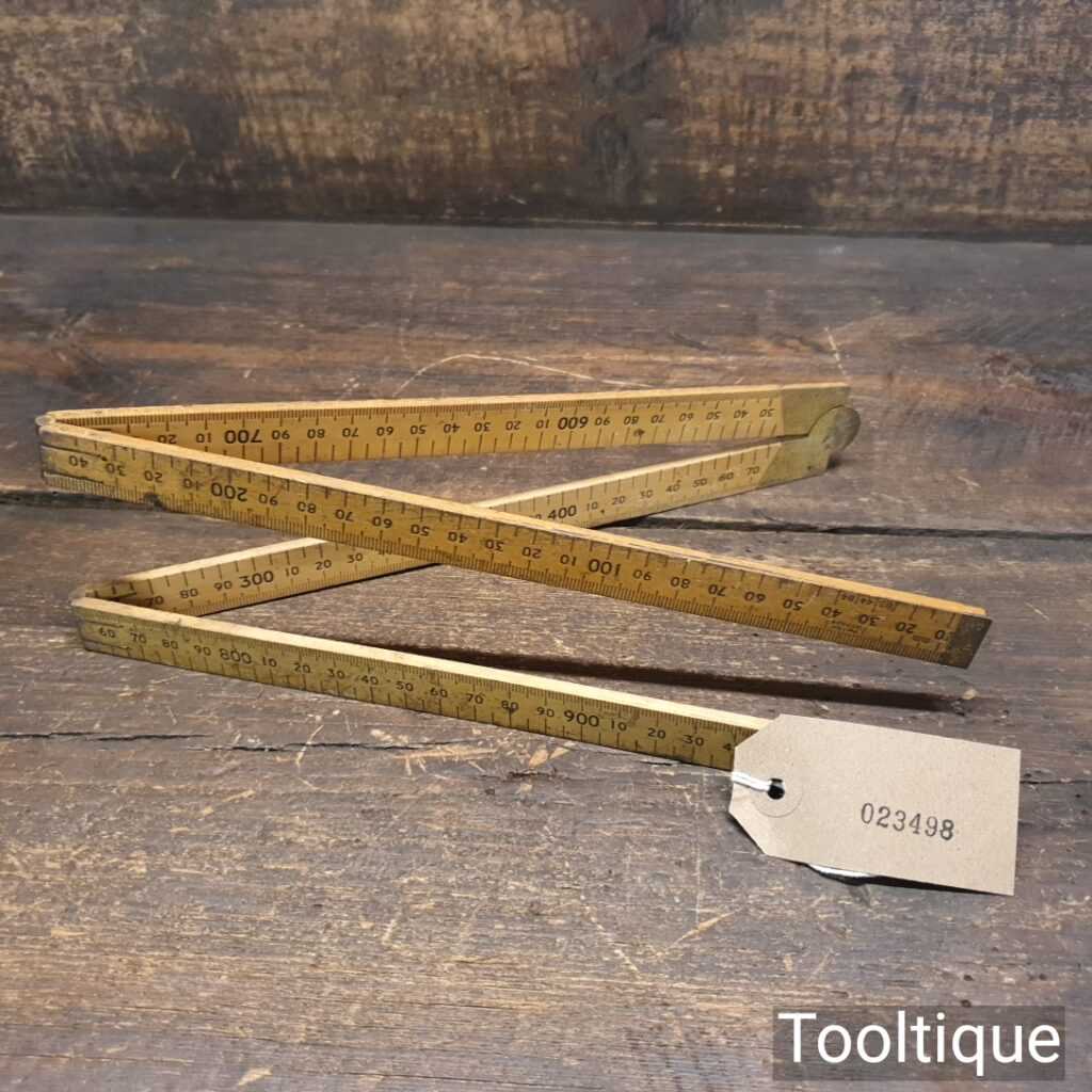 Vintage Rabone Chesterman No: 1161 Metric Boxwood & Brass Folding Rule ...