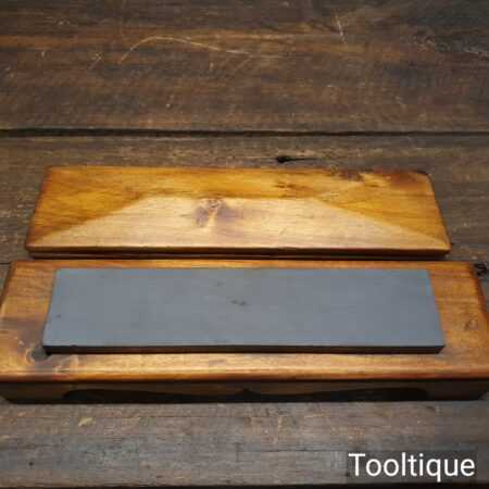 Vintage 7” x 1 ½” Natural Welsh Slate Honing Stone Pine Box – Lapped ...