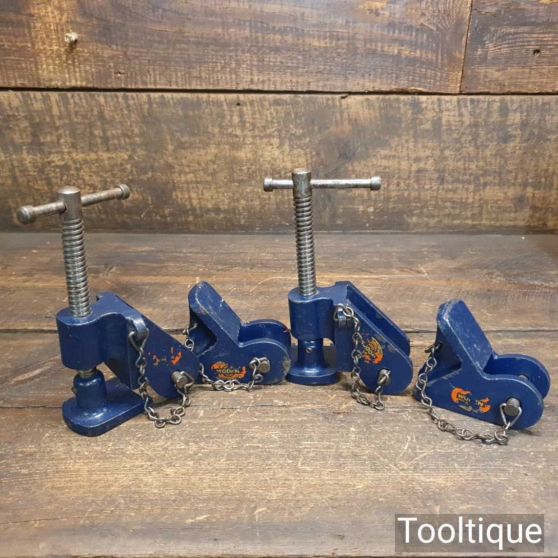 2 Vintage Pairs Of Woden Sash Clamp Heads – Good Condition | Tooltique