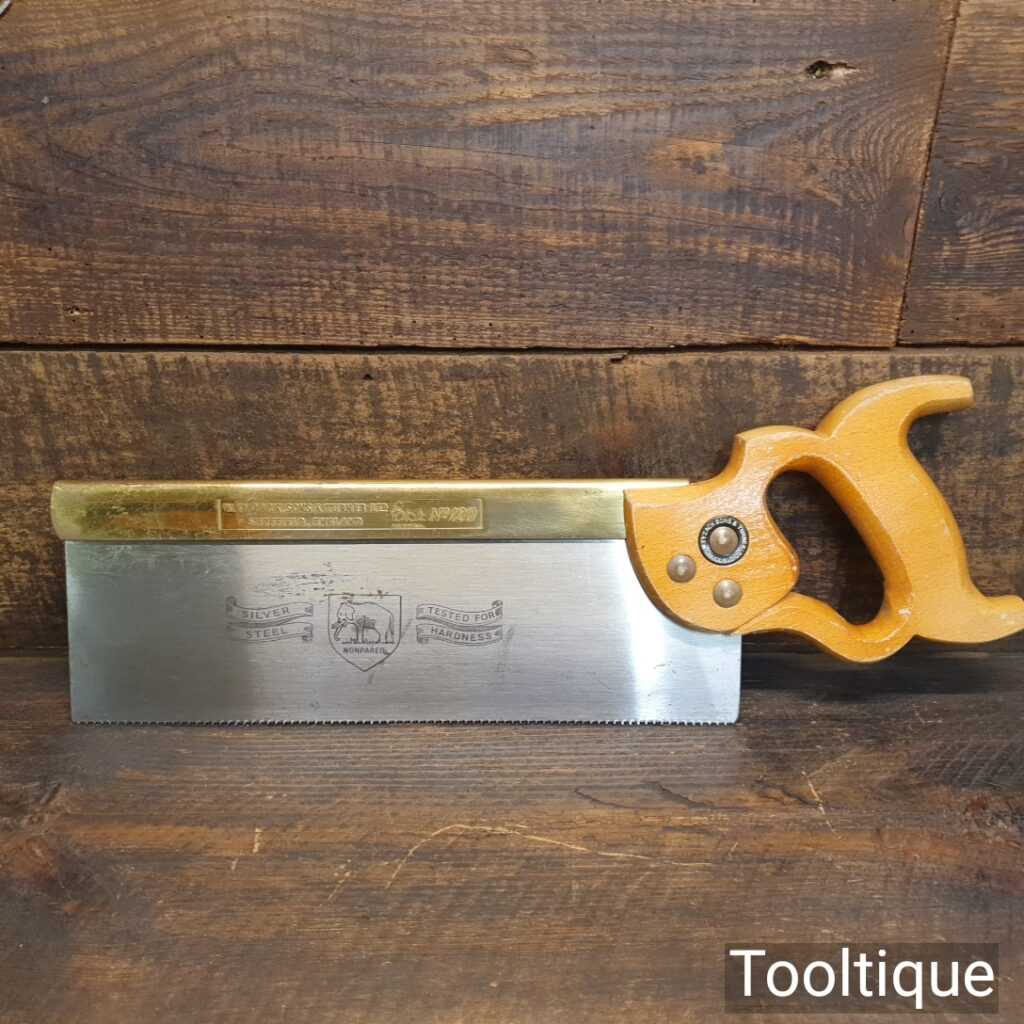 Vintage W. Tyzack Sons & Turner 12” Brass Back Tenon Saw – Sharpened ...