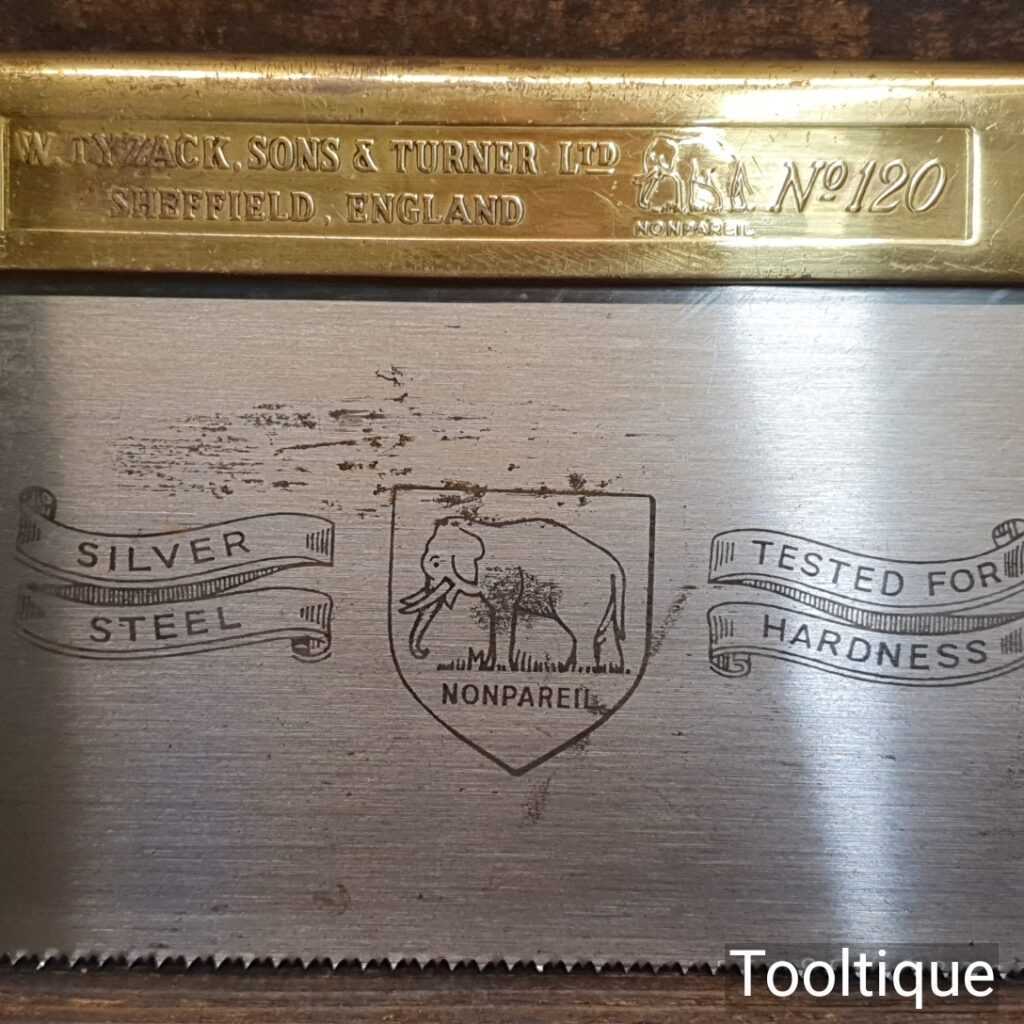 Vintage W. Tyzack Sons & Turner 12” Brass Back Tenon Saw – Sharpened ...