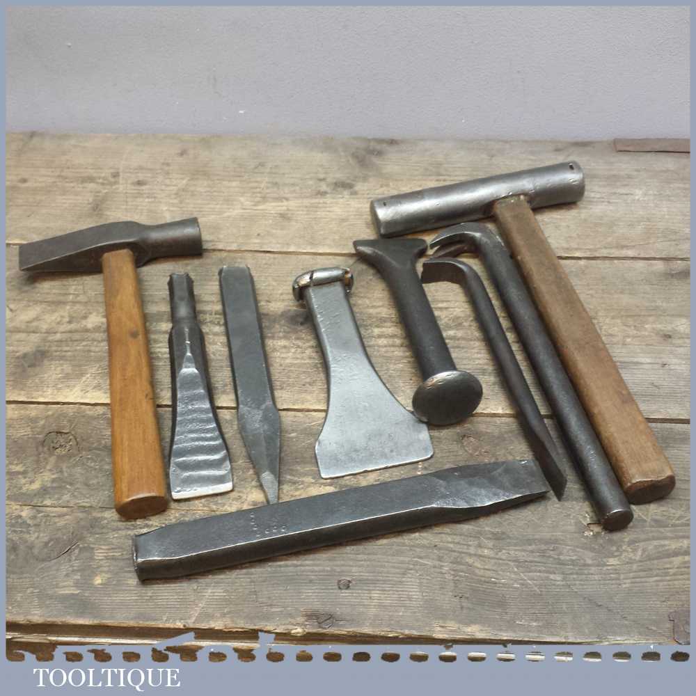 Vintage Selection Of Stone Masons Chisels And Hammers | Tooltique