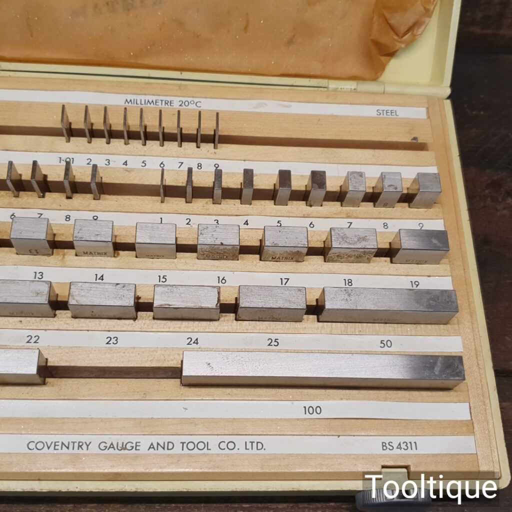 Vintage 47-Piece Mechanic Metric Matrix Slip Gauge Set – Original Box ...