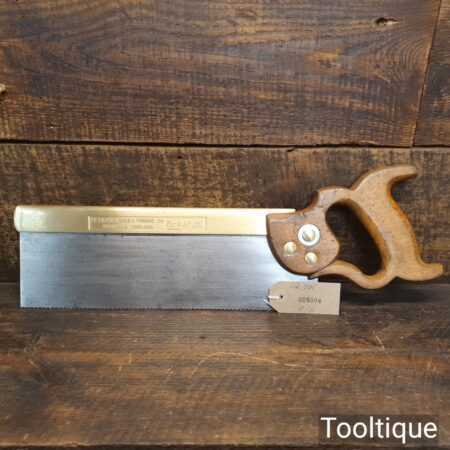 Vintage 12” W. Tyzack & Turner No: 120 Brass Back Dovetail Tenon Saw ...