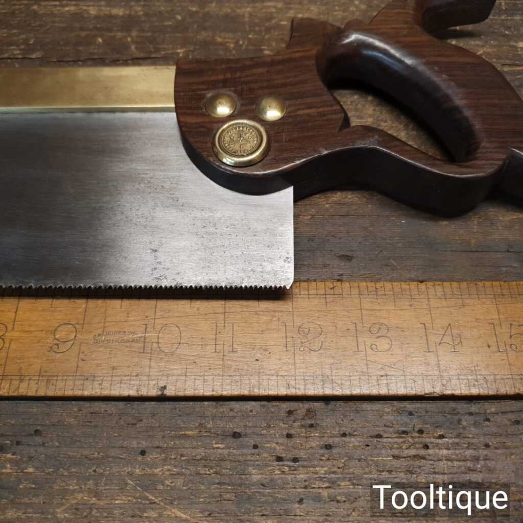 Vintage J. Tyzack 12” Special Brass Back Tenon Saw Rosewood Handle ...