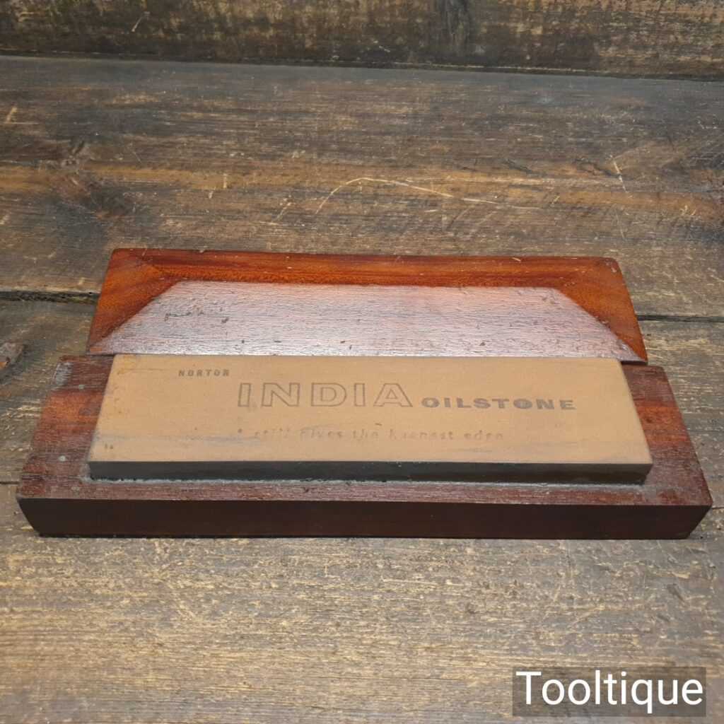 Vintage Norton India Fine Oil Stone 8″ x 2″ Rosewood Box – Lapped Flat ...