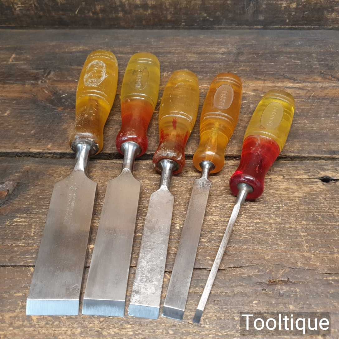 Vintage Set 5 Marples Shamrock Firmer Chisels – Sharpened Honed Ready ...