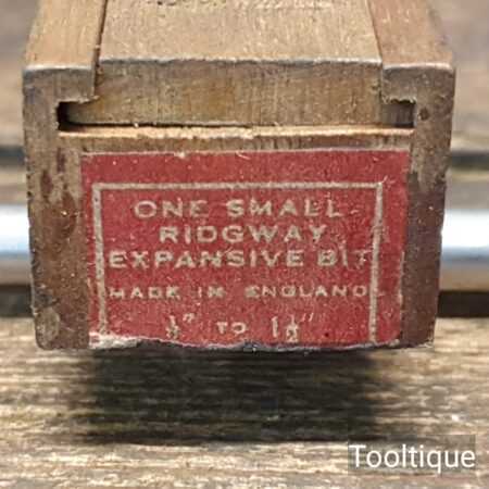 Vintage Ridgway & Sons Expansive Bit ½”-1 ½” With Extra Cutter – Good ...