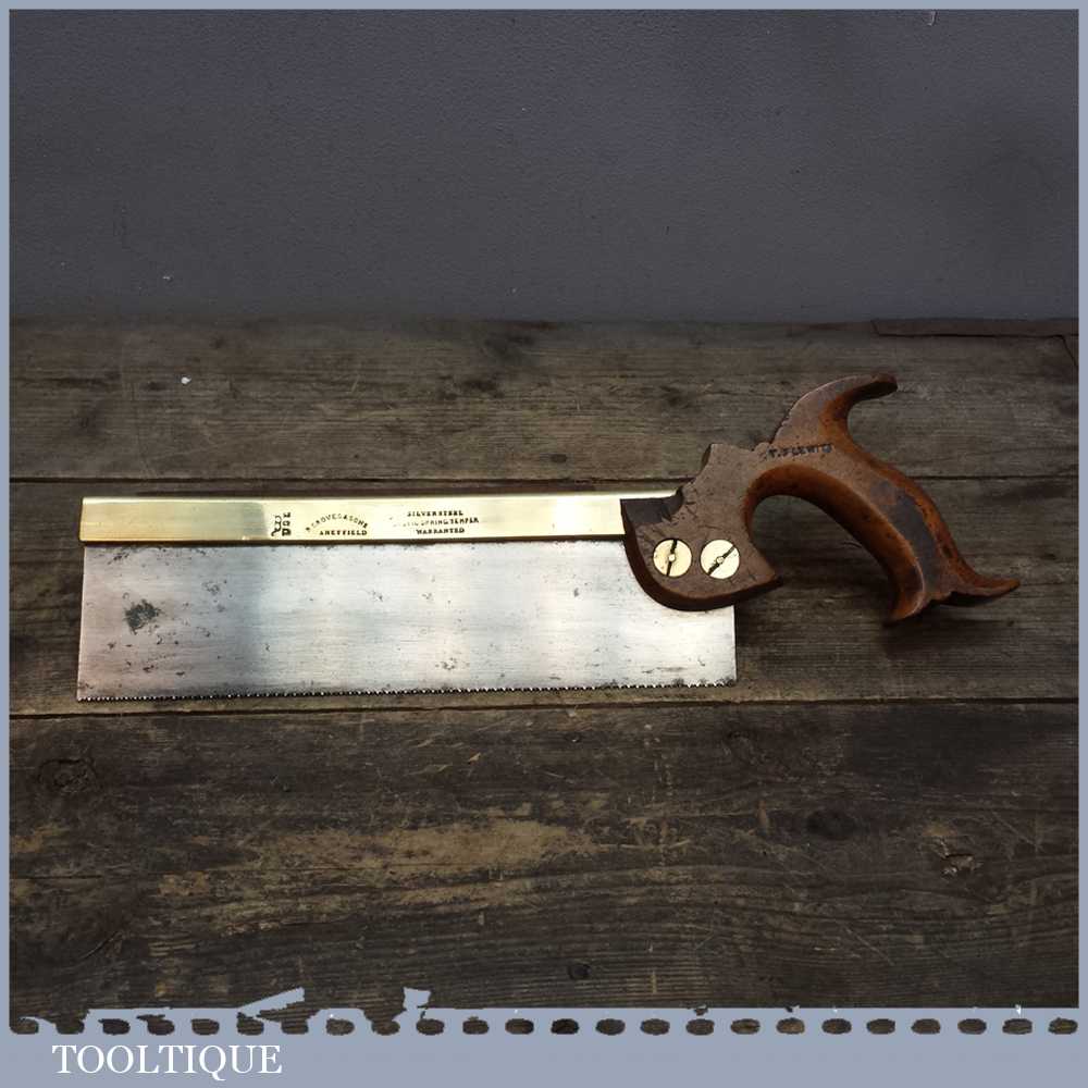 Antique R Groves & Sons 10” Brass Back Tenon Saw – No Reserve | Tooltique
