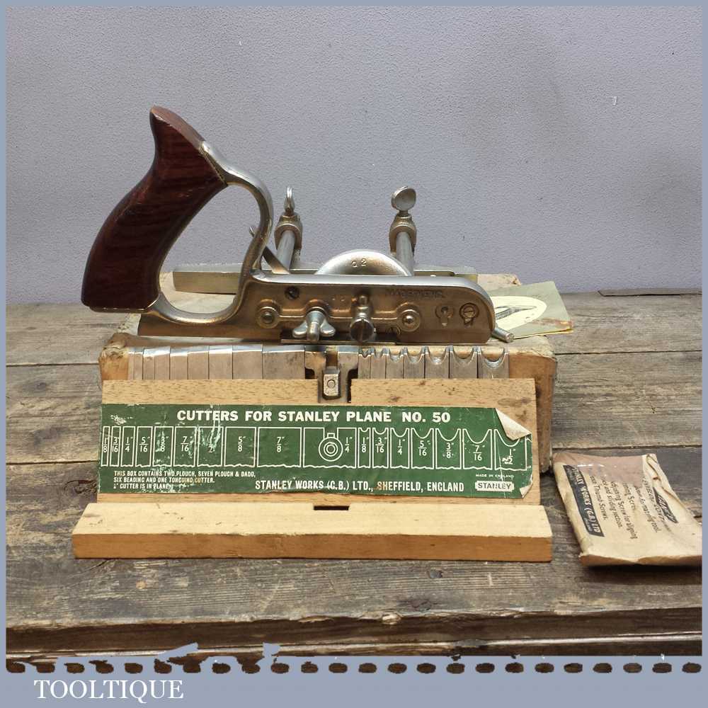 Vintage Stanley No: 50 Combination Plough Plane – Full Set Of Cutters ...