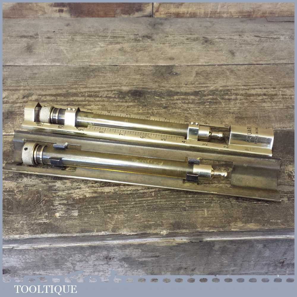 Scarce Vintage Aquarule Brass Water Level Made In England | Tooltique