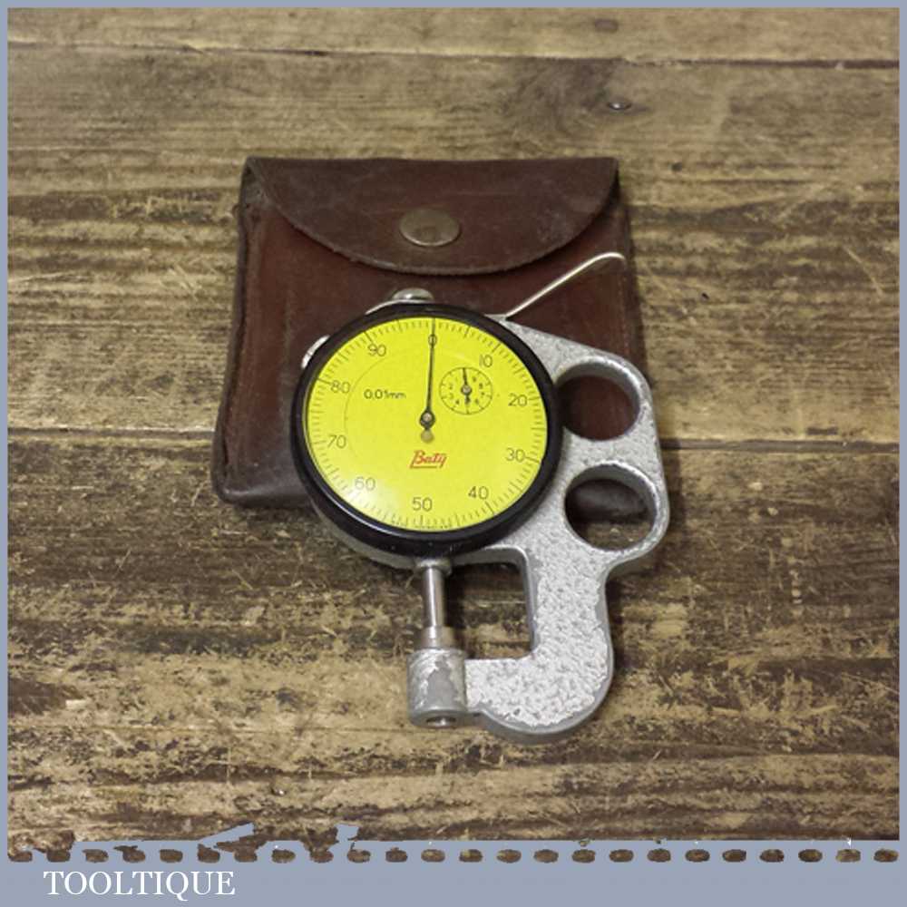 Vintage Baty Hand Micrometer In Leather Pouch – Good Condition | Tooltique
