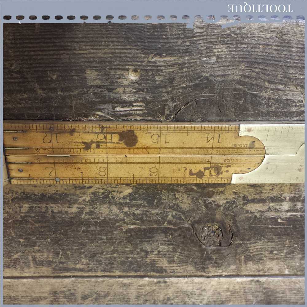 Rare Antique Stanley Rule And Level Folding Brass And Boxwood Ruler No ...