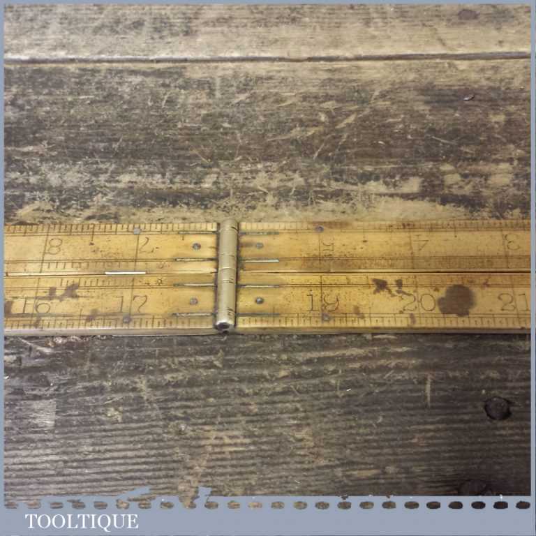 Rare Antique Stanley Rule And Level Folding Brass And Boxwood Ruler No ...
