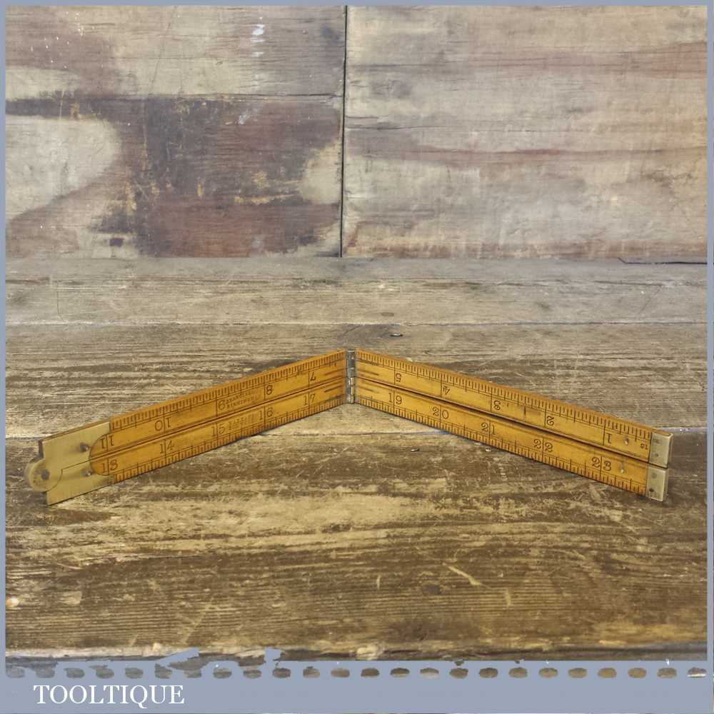 Vintage 2ft Rabone No: 1376 Boxwood And Brass Folding Ruler | Tooltique