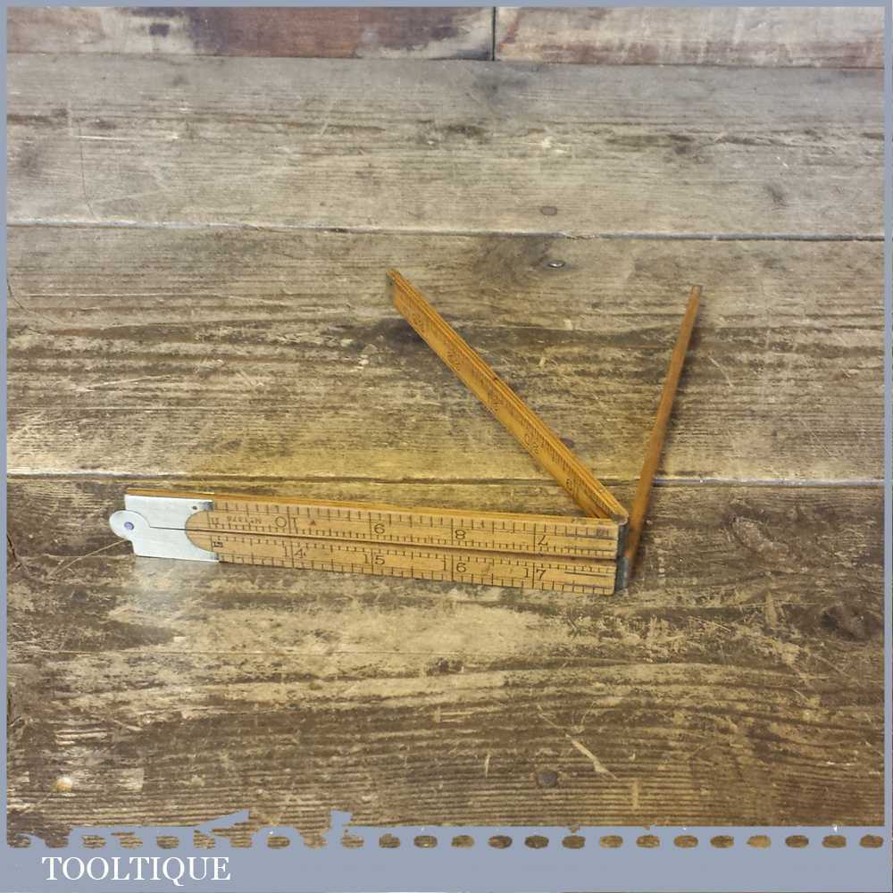 Vintage 2ft Rabone No: 1376 Boxwood And Brass Folding Ruler | Tooltique
