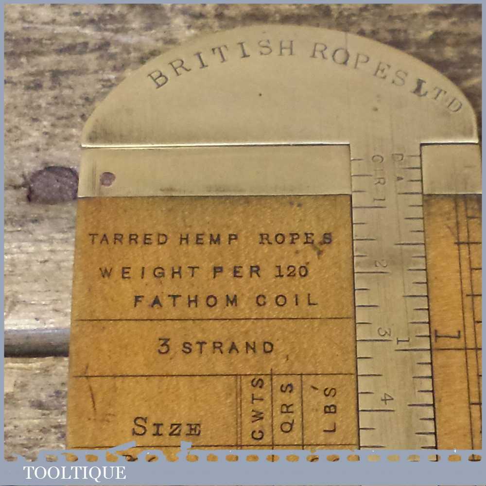Vintage British Ropes Ltd Boxwood Brass Rope Gauge – List Of Rope ...