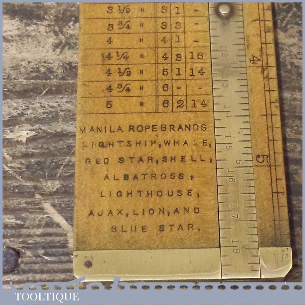 Vintage British Ropes Ltd Boxwood Brass Rope Gauge – List Of Rope ...