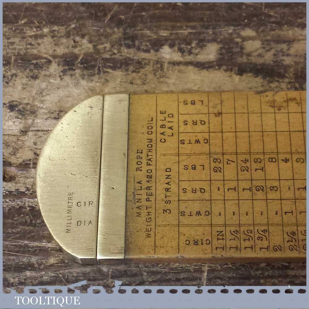 Vintage British Ropes Ltd Boxwood Brass Rope Gauge – List Of Rope ...