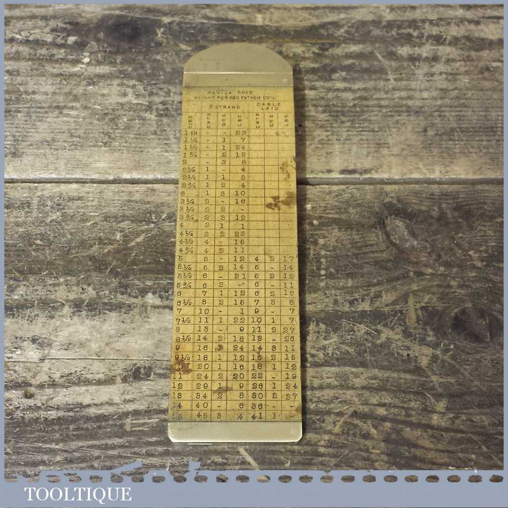 Vintage British Ropes Ltd Boxwood Brass Rope Gauge – List Of Rope ...