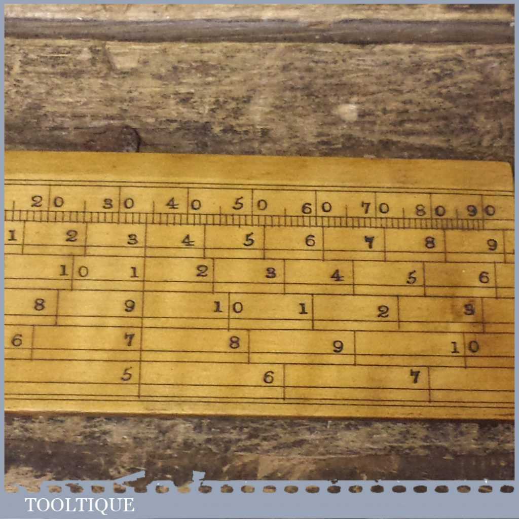 Unusual Boxwood Scale Rule Or Architect’s Drawing Set With Fluted Edge ...