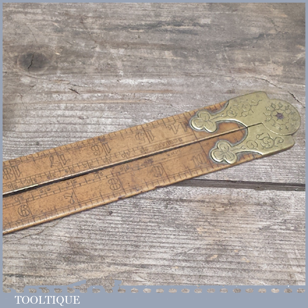 Rare Rabone Steel Tipped Boxwood Folding Ruler Early Numerals – Antique ...