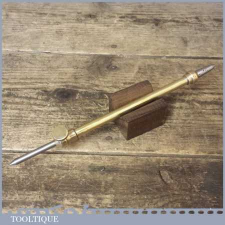 Unusual Vintage Brass Bodied Extending Steel Pin Scriber | Tooltique