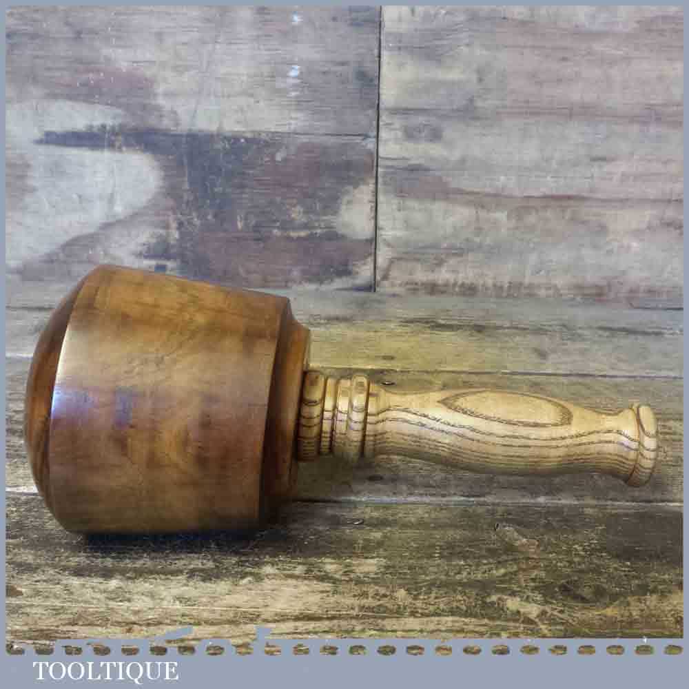 Old Lignum Vitae Hand Turned Carving Mallet Ash Wood Handle – Ebony ...
