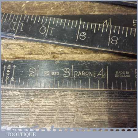 Vintage 5 Foot Rabone No: 1530 Folding Ruler With Ebonised Finish ...