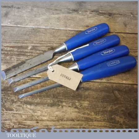 4 Vintage 1” ½” 3/8” ¼” Marples Blue Chip Bevel Edge Chisels – No ...