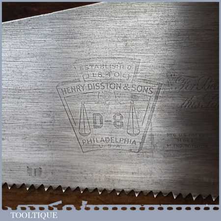 Vintage 26 Inch Disston Philadelphia D8 Rip Hand Saw 6 TPI – Fully ...