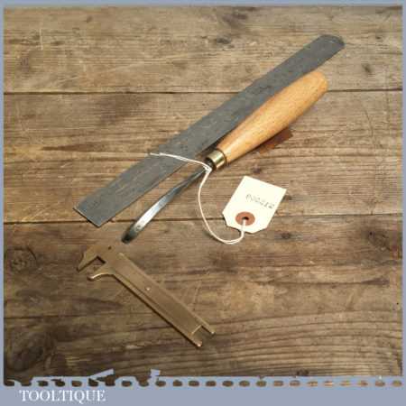 Vintage 3/8″ Wide Curved Stem V WoodCarving Chisel By C HILL | Tooltique