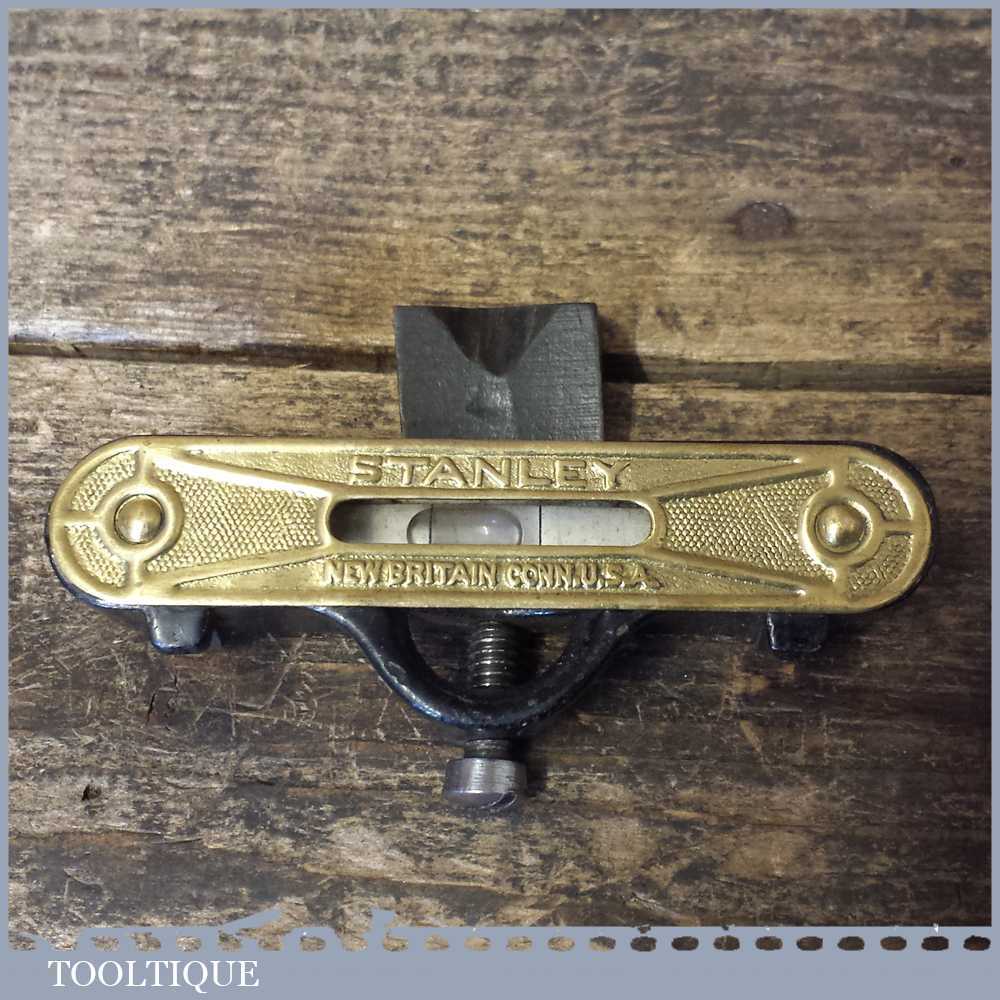 Scarce Vintage Cast Steel Spirit Level By Stanley USA With Brass Top ...