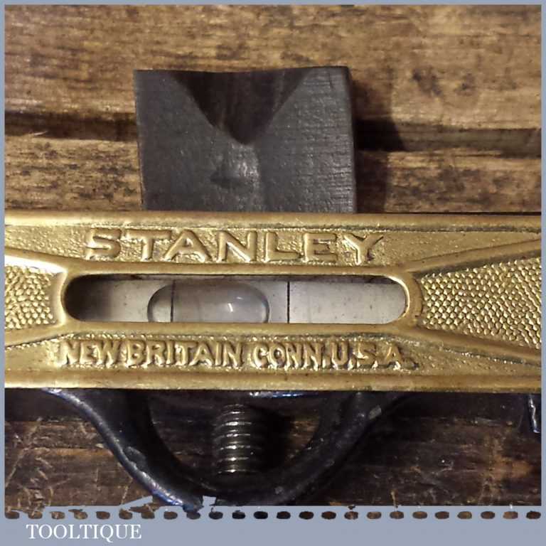 Scarce Vintage Cast Steel Spirit Level By Stanley USA With Brass Top ...