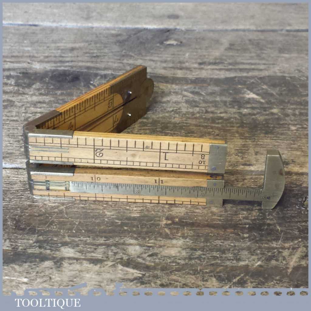 Rare Vintage J Rabone & Sons No: 1211 Boxwood Brass 4-Fold Ruler ...